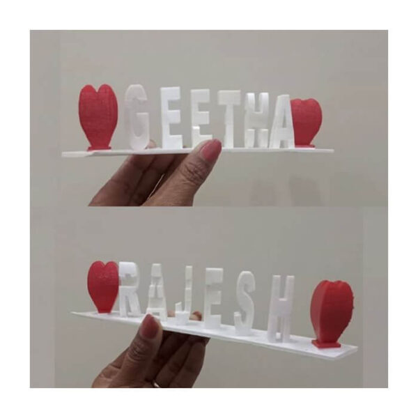 Flip Name With White Letters And Red Hearts - The Gifty